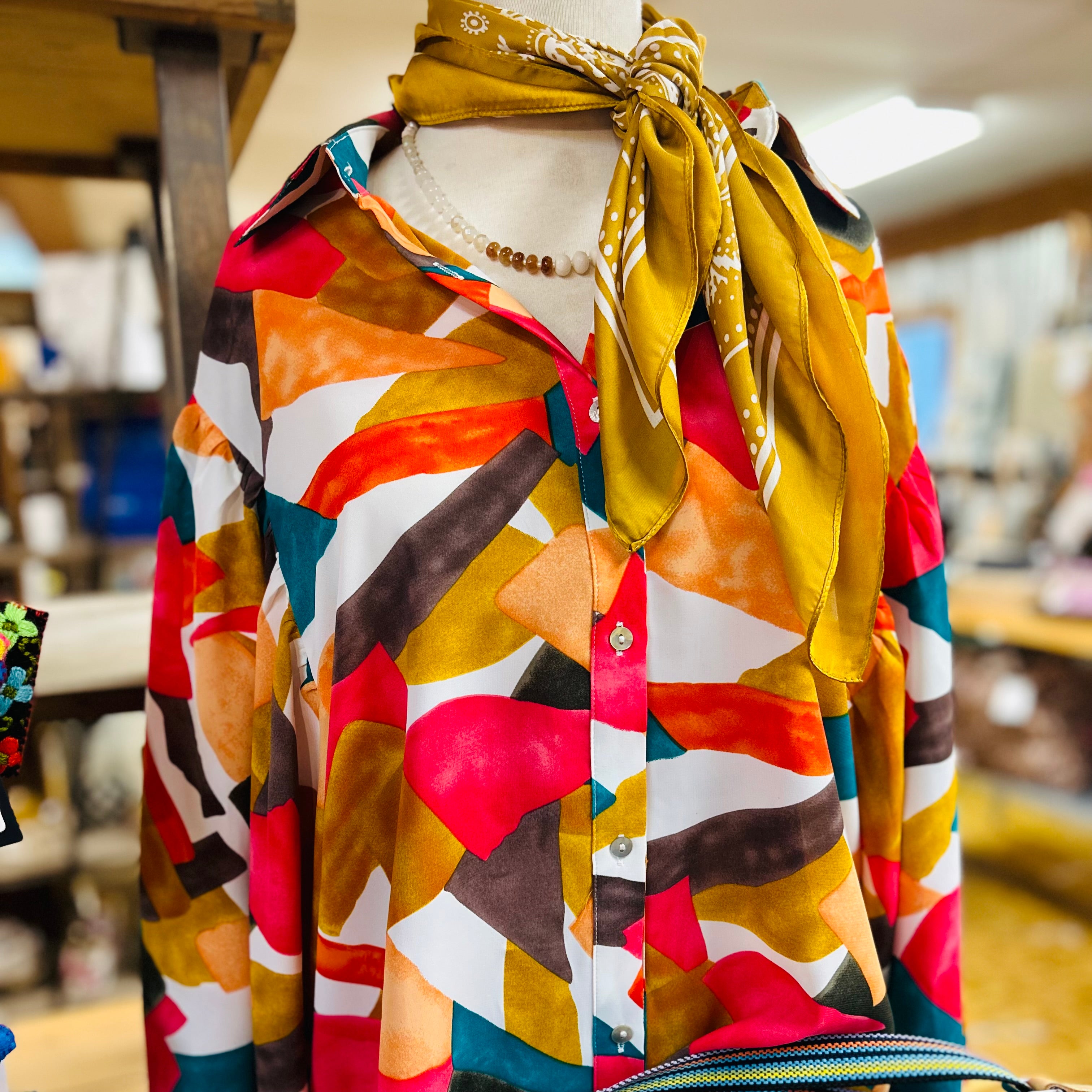 Chase What Matters Color Blocks Silky Top – SouthernMissTX